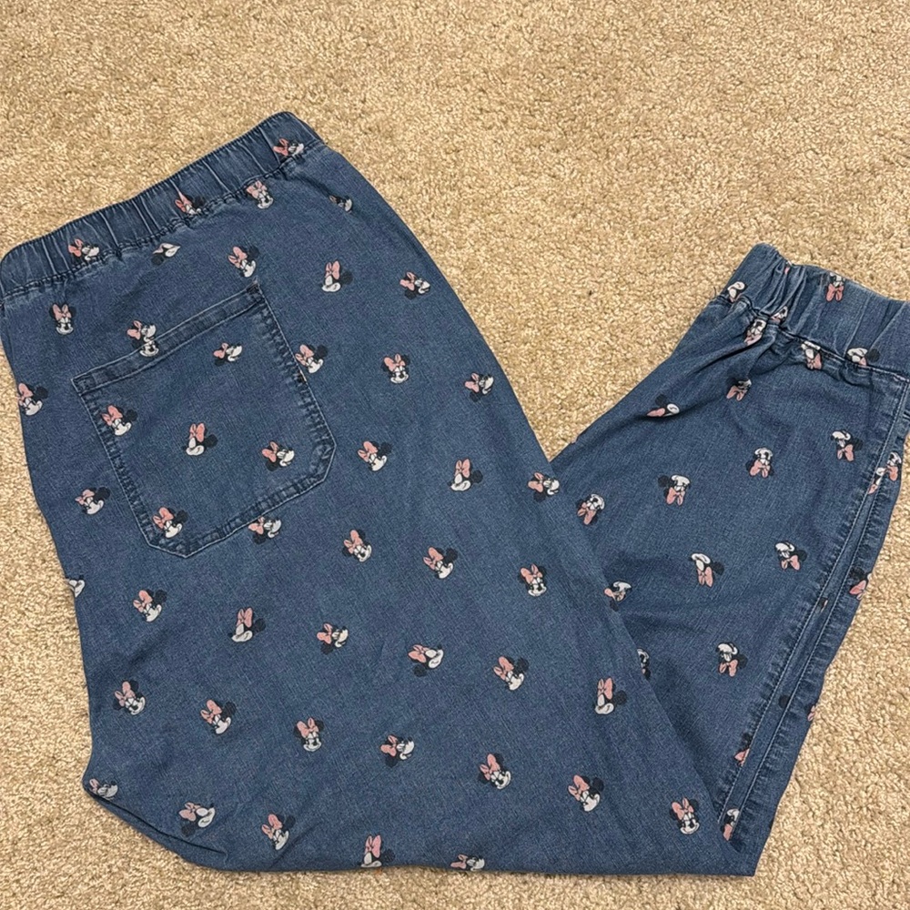 Minnie Mouse Denim Jeans Disney Parks Draw String Pan… - Gem